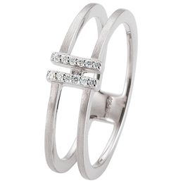 Jobo Damen Fingerring, 62, SI = kleine Einschlüsse, Diamanten Weißgold 585, weiß, Diamanten, Weißgold 585, Fingerringe, 585 Weißgold mit 12 Diamanten
