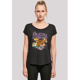 F4NT4STIC Damen T-Shirt "Long Cut Shirt 'Scooby Doo The Amazing Scooby'", schwarz, Gr. XS, Obermaterial: 100% Baumwolle, Shirts, Damen,Premium