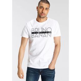 Bruno Banani Herren T-Shirt, wei&szlig;, Gr. L, bedruckt, Single Jersey, Obermaterial: 100% Baumwolle, Shirts, kurz&auml;rmelig, schmal geschnitten, bedruckt,