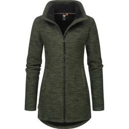 Ragwear Damen Strickjacke "Miram Melange", grün, Gr. L, Grobstrick, Obermaterial: 56% Baumwolle, 44% Polyester, Innenfutter: 100% Polyester,