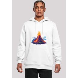 F4NT4STIC Herren Kapuzenpullover "Vulkanausbruch", wei&szlig;, Gr. XXL, Obermaterial: 65% Baumwolle, 35% Polyester, Pullover, Premium Qualit&auml;t