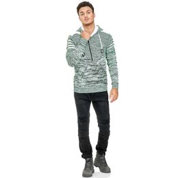 Rusty Neal Herren Kapuzensweatshirt, gr&uuml;n, Gr. L, unifarben, 70% Polyacryl, 30% Baumwolle, Sweatshirts, in modernem Strickdesign