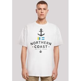 F4NT4STIC Damen T-Shirt "Nordsee Nordic Coast Knut & Jan Hamburg", wei&szlig;, Gr. XS, Obermaterial: 100% Baumwolle, Shirts, Print