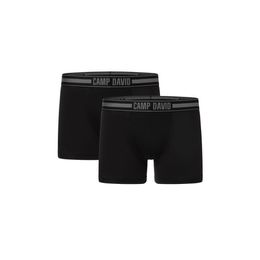 CAMP DAVID Herren Boxershorts "Boxershorts 2er Pack", Gr. M, schwarz, 95% Baumwolle, 5% Elasthan, Unterhosen