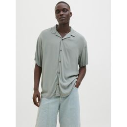 Jack & Jones JACK & JONES Herren Kurzarmhemd "JJEJEFF SOLID RESORT SHIRT S/S SN", gr&uuml;n, Gr. M, unifarben, Web, Obermaterial: 100% Viskose, Hemden, mit Resort