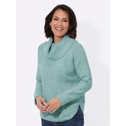 Casual Looks Damen Rollkragenpullover "Rollkragenpullover", gr&uuml;n, Gr. 40, meliert, 76% Polyester, 20% Polyacryl, 4% Polyamid, Pullover
