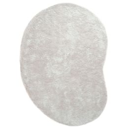 Hochflor-Teppich Bruno Banani, B:100cm H:30mm L:150cm, wei&szlig;, Kunstfaser, Teppiche, "Dana Bean shape, besondere Form, weich, Mikrofaser Teppiche",