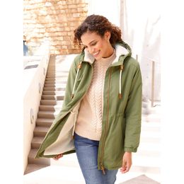 Casual Looks Damen Parka, gr&uuml;n, Gr. 38, unifarben, 60% Baumwolle, 40% Polyamid, Wattierung:100% Polyester, &Auml;rmelfutter:100% Polyester, Jacken