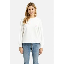 Smith & Soul SMITH & SOUL Damen Sweater, wei&szlig;, Gr. XL, bedruckt, Material: 63% Baumwolle, 20% Polyester, 17% Modal, Sweatshirts, mit Bindeband im Saum