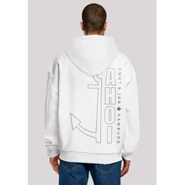F4NT4STIC Herren Kapuzenpullover "Ahoi Anker Outlines Knut & Jan Hamburg", wei&szlig;, Gr. S, Obermaterial: 100% Baumwolle, Pullover, Print