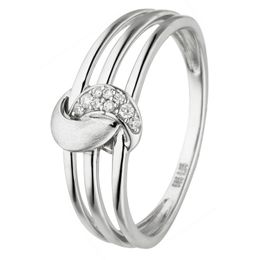 Jobo Damen Diamantring "Ring mit 9 Diamanten", 58, P1 = bei 10-facher Vergr&ouml;&szlig;erung erkennbare Einschl&uuml;sse, Diamanten Wei&szlig;gold 585, wei&szlig;, Diamanten,