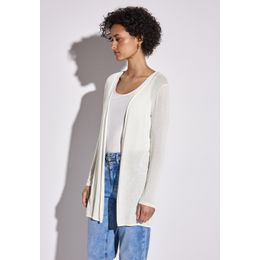 Street One Damen Cardigan, wei&szlig;, Gr. 36, unifarben, Stoff, 91% Viskose, 9% Elasthan, Strickjacken, aus softem Materialmix
