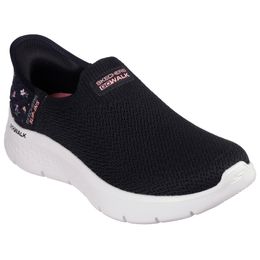 Skechers Damen Slip-On Sneaker "GO WALK FLEX-SUNSET ROSE", Gr. 43, schwarz, Textil, gebl&uuml;mt, Schuhe, Freizeitschuh, Vegan mit Skechers Handsfree