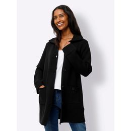 Heine Damen Cardigan, schwarz-wei&szlig;, Gr. 44, unifarben, 50% Viskose, 28% Polyester, 22% Polyamid, Strickjacken