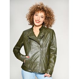 Maze Damen Lederjacke "Sally", gr&uuml;n, Gr. S, Obermaterial: 100% Lammleder; Futter: 100% Polyester, Jacken