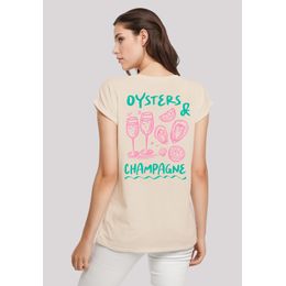 F4NT4STIC Damen T-Shirt "Oysters And Champagne", wei&szlig;, Gr. L, Obermaterial: 100% Baumwolle, Shirts, Premium Qualit&auml;t