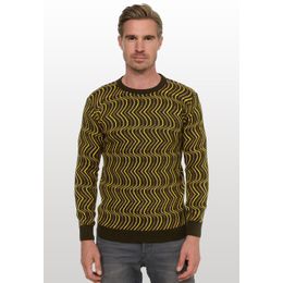 Rusty Neal Herren Strickpullover, grün, Gr. M, mehrfarbig, 70% Polyacryl, 30% Baumwolle, Pullover, in tollem Design