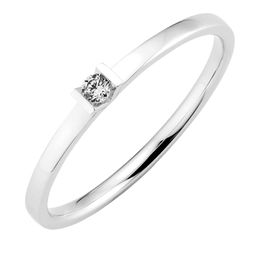 OROLINO Damen Fingerring "750 Gold mit Brillant 0,04ct.", 052 (16,6), 0,04 SI = kleine Einschl&uuml;sse, Gold, wei&szlig;, Gold, Fingerringe