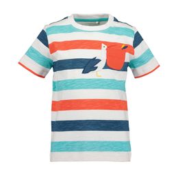 Blue Seven Jungen Kurzarmshirt, wei&szlig;, Gr. 92, gestreift, Single Jersey, Obermaterial: 100% Baumwolle, Shirts