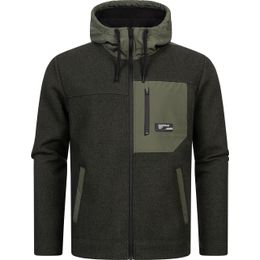 Ragwear Herren Fleecejacke "Brodney", grün, Gr. S, Fleece, Material: 100% Polyester, Jacken, Stylische Herren Übergangsjacke mit Brusttasche
