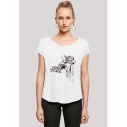 F4NT4STIC Damen T-Shirt "Marvel Avengers Iron Man Mono Line", wei&szlig;, Gr. S, Obermaterial: 100% Baumwolle, Shirts, Damen,Premium