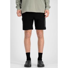 Herren Sweatshorts "Alpha PP Short", schwarz, Gr. M, Alpha Industries, bedruckt, Sweatware, Obermaterial: 80% Baumwolle, 20% Polyester, Hosen