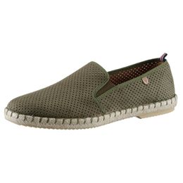 VERBENAS Herren Espadrille "Tom Pacific", Gr. 42, grün, Textil, Veloursleder, Schuhe, Loafer, Slipper, Sommerschuh, Strandschuh mit Stretcheinsätze