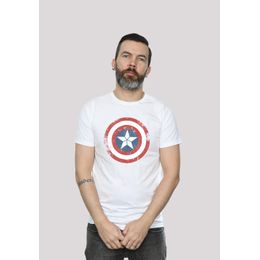 F4NT4STIC Damen T-Shirt "Marvel Captain America Civil War Schild", wei&szlig;, Gr. XS, Obermaterial: 100% Baumwolle, Shirts, Print
