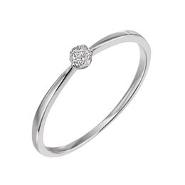 Firetti Damen Diamantring "Schmuck Geschenk Gold 585 Damenring Goldring Diamant", 60, 0,04 SI = kleine Einschlüsse, Diamanten Weißgold 585, 1,5mm,