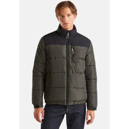 Herren Steppjacke, grün, Gr. L, United Colors Of Benetton, Obermaterial: 100% Polyester, Jacken, mit kontrastfarbenen Einsatz