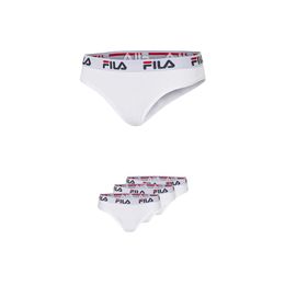 Fila Damen Brasilslip "WOMAN BRAZILIAN SLIP", Gr. M, weiß, Obermaterial: 95% Baumwolle, 5% Elasthan, unifarben, Unterhosen, mit elastischem Logobund