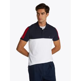 Tommy Hilfiger Herren Poloshirt "COLORBLOCK REG POLO", weiß, Gr. M, Piqué, Obermaterial: 96% Baumwolle, 4% Elasthan, Shirts