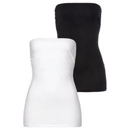 Laura Scott Damen Bandeautop, schwarz-wei&szlig;, Basic, Gr. 38, unifarben, Jersey, Obermaterial: 95% Baumwolle, 5% Elasthan, Tops, tr&auml;gerlos und