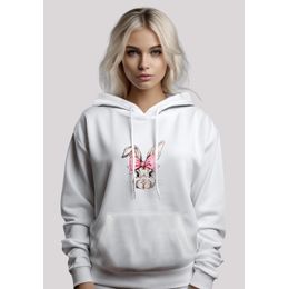 F4NT4STIC Damen Kapuzenpullover "Niedlicher Hase mit Schleife", weiß, Gr. S, Obermaterial: 65% Baumwolle, 35% Polyester, Pullover, Premium Qualität
