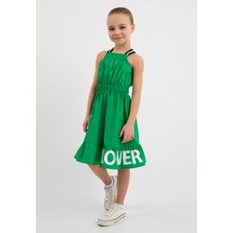 Gulliver Mädchen Jerseykleid, grün, Gr. 110, mehrfarbig, 100% Baumwolle, Kleider, mit A-Linie