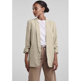 Pieces Damen Blusenblazer "PCBOSELLA 3/4 BLAZER NOOS", weiß, Gr. S, unifarben, Web, Obermaterial: 79% Polyester, 16% Viskose, 5% Elasthan, Blazer,