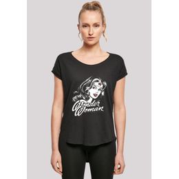 F4NT4STIC Damen T-Shirt "DC Comics Wonder Woman Hint Of Red", schwarz, Gr. XS, Obermaterial: 100% Baumwolle, Shirts, Print