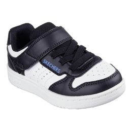 Skechers Baby Lauflernschuh "QUICK STREET", Gr. 21, schwarz-wei&szlig;, Lederimitat, Schuhe, Retro Sneaker mit Klettverschluss, Gr&ouml;&szlig;enschablone zum Download