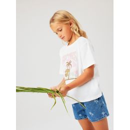 name it Mädchen Kurzarmshirt "NKFJEKAN SS NREG TOP BOX", weiß, Gr. 146, bedruckt, Jersey, Obermaterial: 100% Baumwolle, Shirts