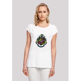 F4NT4STIC Damen T-Shirt "Harry Potter Neon Hogwarts Crest", wei&szlig;, Gr. M, Obermaterial: 100% Baumwolle, Shirts, Print