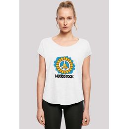 F4NT4STIC Damen T-Shirt "Woodstock Artwork Flower Peace", wei&szlig;, Gr. S, Obermaterial: 100% Baumwolle, Shirts, Print