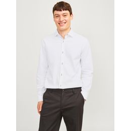 Jack & Jones JACK & JONES Herren Langarmhemd "JPRBLAPARKER DETAIL L/S SHIRT NOOS", wei&szlig;, Gr. XXL, unifarben, Web, Obermaterial: 100% Baumwolle, Hemden