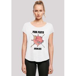 F4NT4STIC Damen T-Shirt "Pink Floyd Fat Pig Ladies Long T-Shirt", wei&szlig;, Gr. S, Obermaterial: 100% Baumwolle, Shirts, Damen,Premium