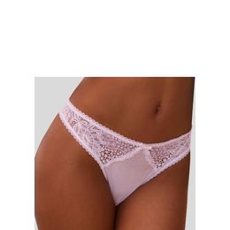 Vivance Damen String, Gr. 36, weiß, Microtouch, Obermaterial: 90% Polyamid, 10% Elasthan, Unterhosen, mit seitlichen Spitzeneinsätzen in blumiger
