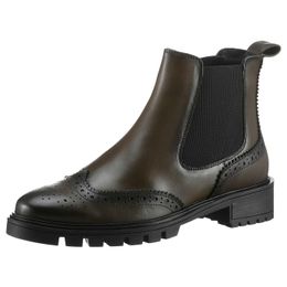 Ara Damen Chelseaboots "TULSA", Gr. 6, gr&uuml;n, Elastischer Einsatz, Glattleder, Lyralochung, Schuhe, Stiefelette, Schlupfboots mit Lyralochung, G-Weite