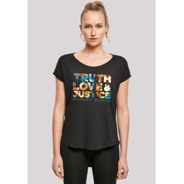 F4NT4STIC Damen T-Shirt "DC Comics Wonder Woman Diana Truth Love Justice", schwarz, Gr. XS, Obermaterial: 100% Baumwolle, Shirts, Print