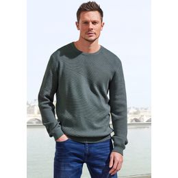 John Devin Herren Strickpullover, gr&uuml;n, Gr. L, unifarben, Feinstrick, Obermaterial: 50% Baumwolle, 50% Polyacryl, Pullover, Pullover aus weichem