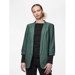 Pieces Damen Blusenblazer "PCBOSELLA 3/4 BLAZER NOOS", grün, Gr. XS, unifarben, Web, Obermaterial: 79% Polyester, 16% Viskose, 5% Elasthan, Blazer,