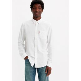 Levi's LEVI'S Herren Jeanshemd "SUNSET 1 POCKET STANDARD", wei&szlig;, Gr. S, Web, Obermaterial: 43% Leinen, 34% Viskose, 23% Baumwolle, Hemden
