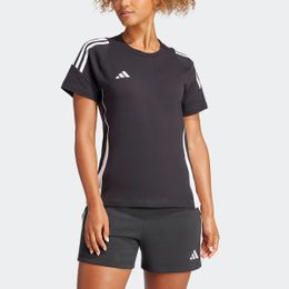 Damen Trainingsshirt "TIRO24 SWTEEW", schwarz-weiß, Gr. XS, adidas Performance, Obermaterial: 100% Baumwolle, Shirts